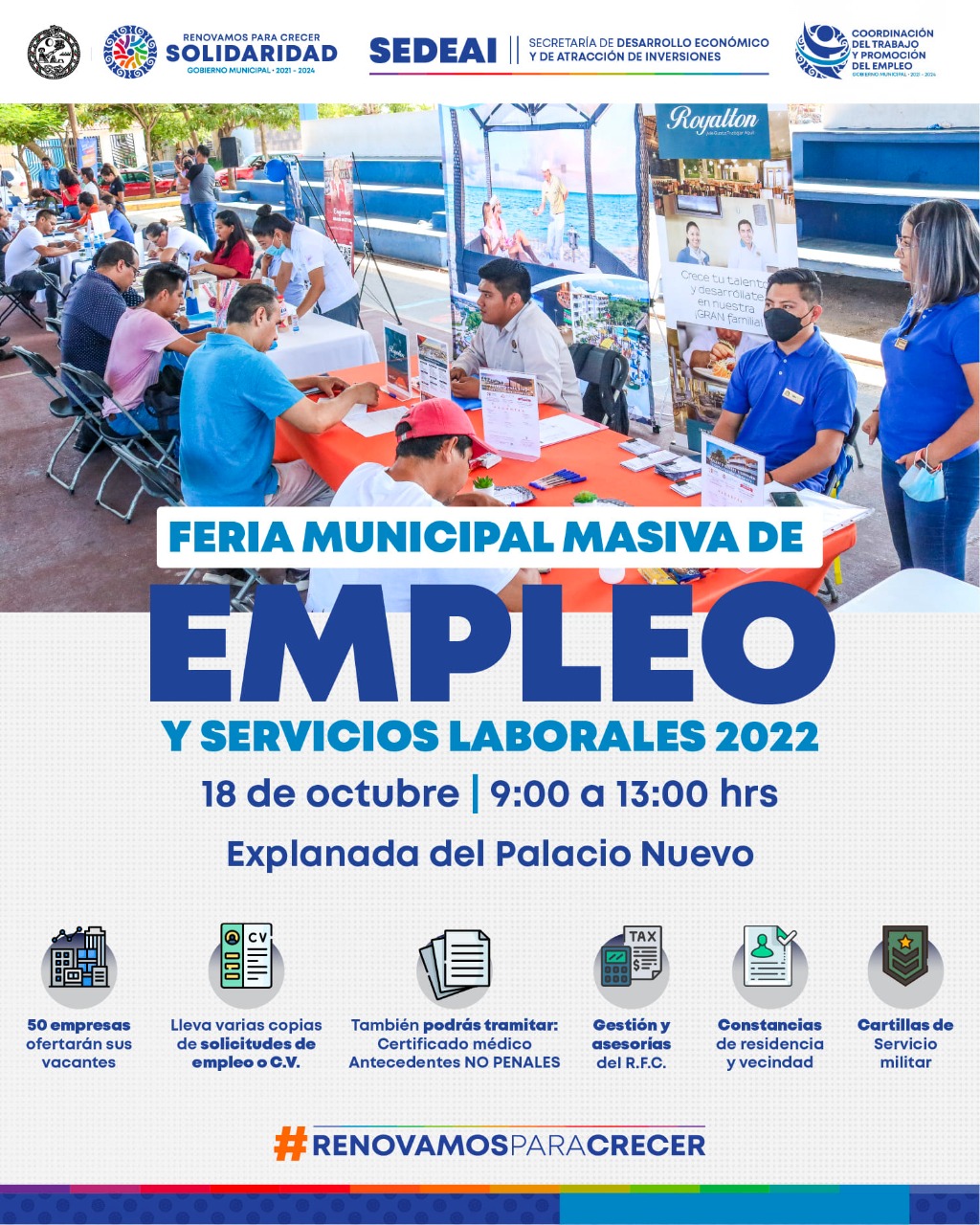 Adelanta Solidaridad invitación a feria masiva del empleo