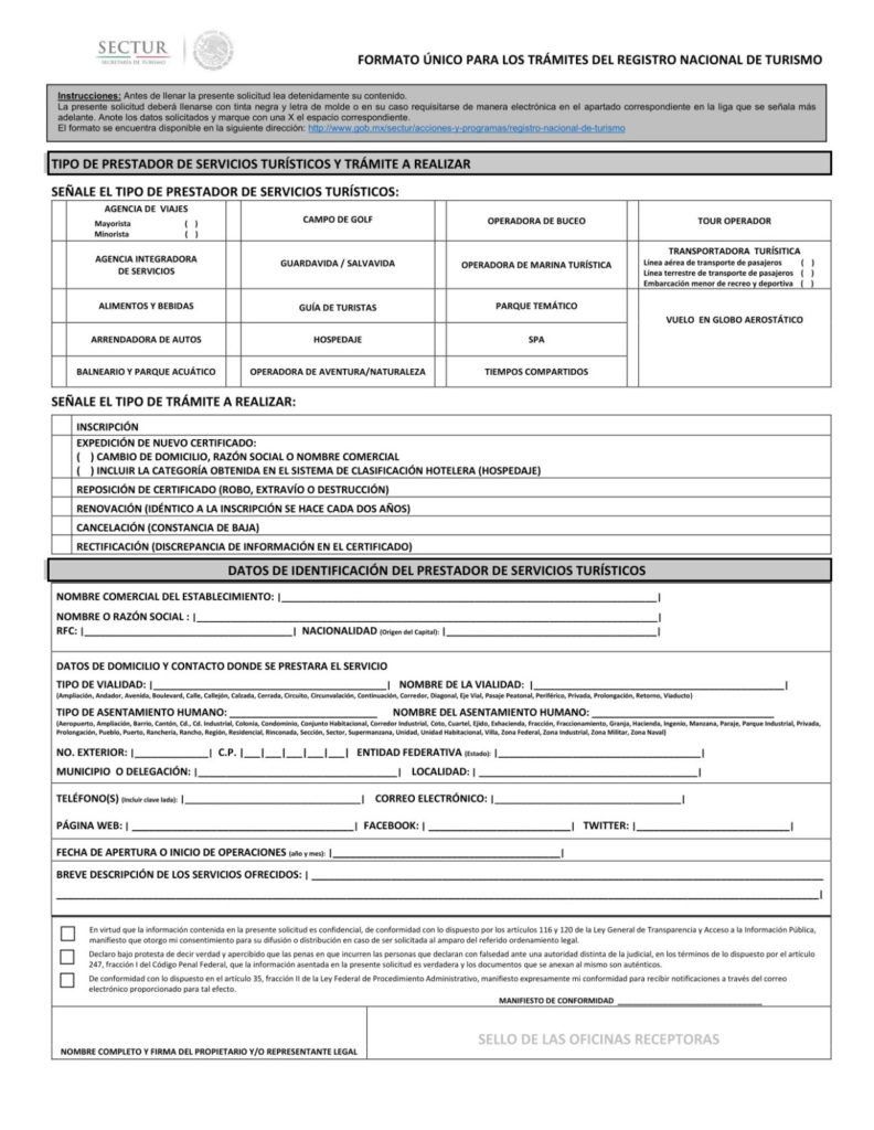 Registro Nacional de Turismo | Sectur convoca a prestadores