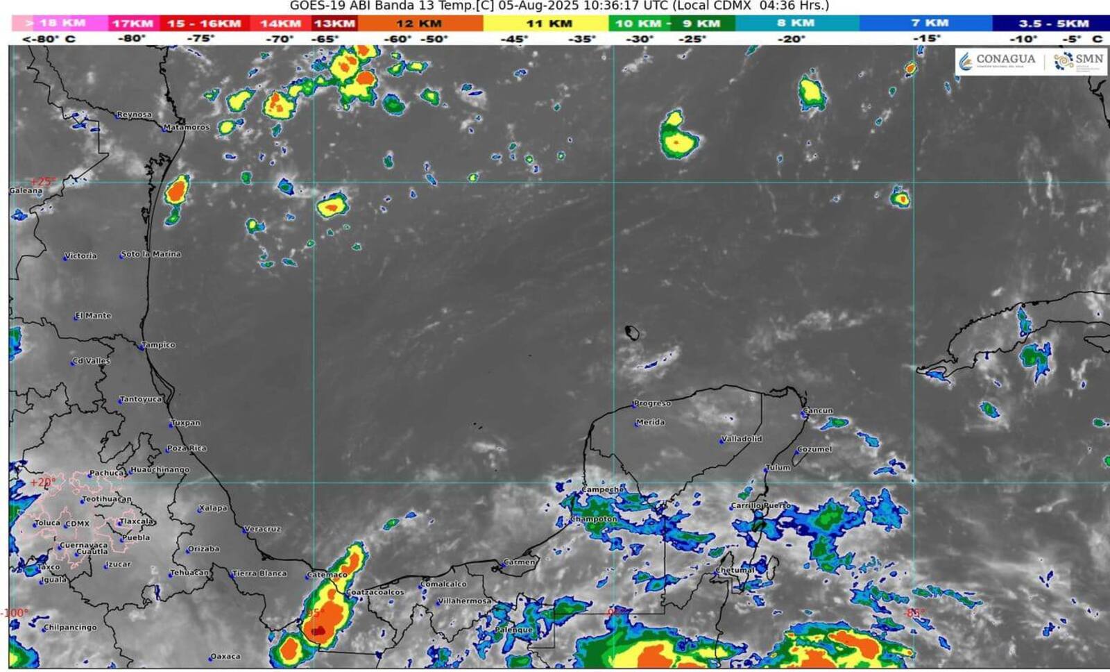Lluvias con intervalos de chubascos en Quintana Roo